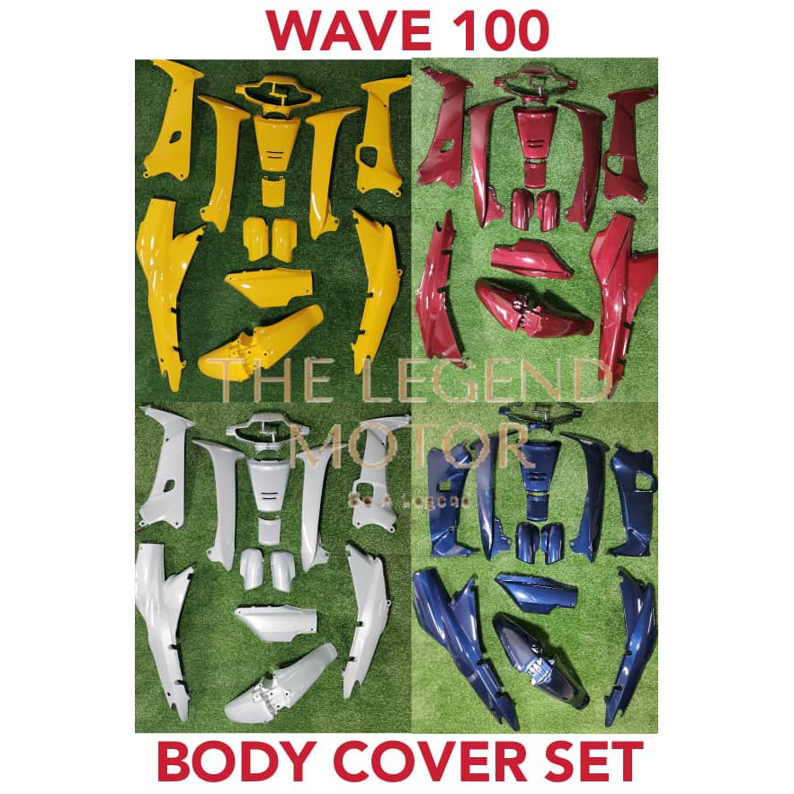 HONDA WAVE100 WAVE 100 Cover Set Coverset Caver Body Cover Kaver Black ...