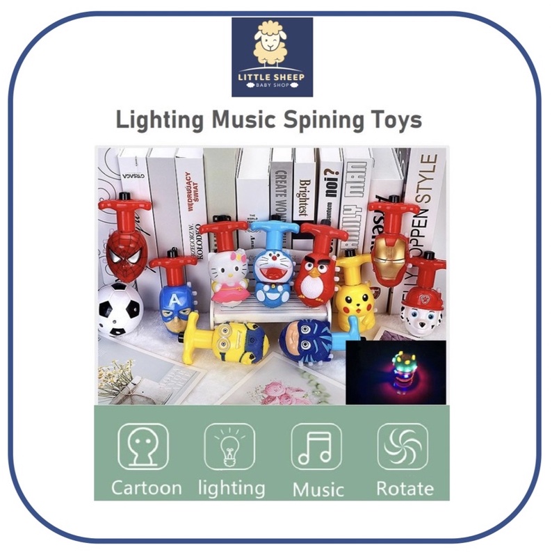 Kid Cartoon Gasing Spinning Toy | LED | Music | Shopee Malaysia