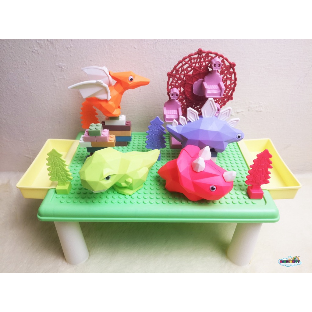 LEGO BLOCK TABLE / MEJA BLOK LEGO / DINASOUR LEGO / AMUSEMENT PARK ...