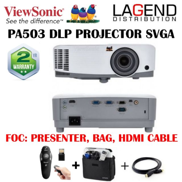 VIEWSONIC PA503SE PA503S PA503SB SVGA 4000/3800 LUMENS PROJECTOR. EPSON ...