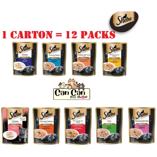 1 CARTON SHEBA Pouch Cat Wet Food Adult And Kitten 70g (1 Carton = 12 Packs) | Shopee Malaysia