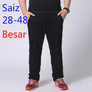 Seluar Slack Lelaki Saiz Besar Seluar Panjang Lelaki Cotton Hitam Khaki ...