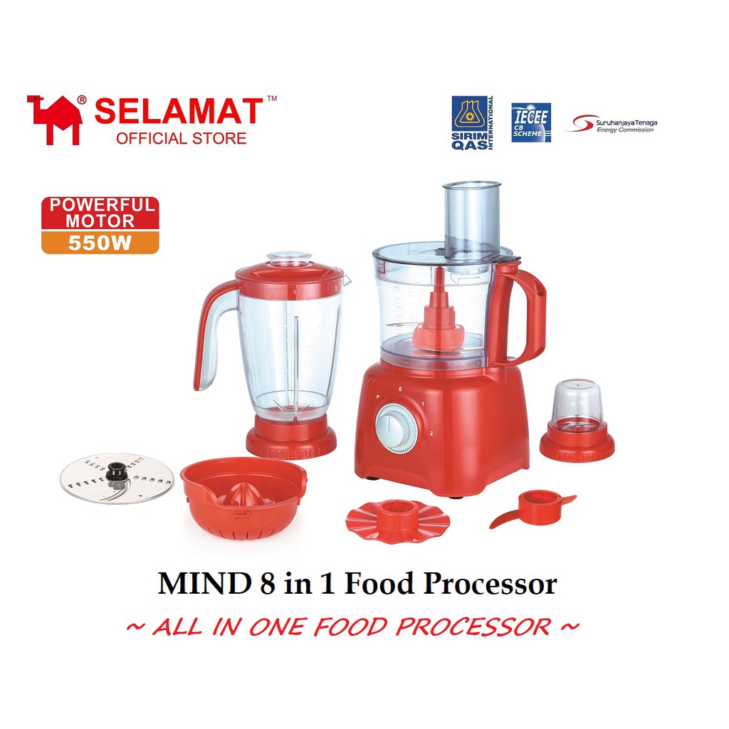Mind 8 in 1 Multi-Functional Food Processor- 550W (SIRIM Approved ...