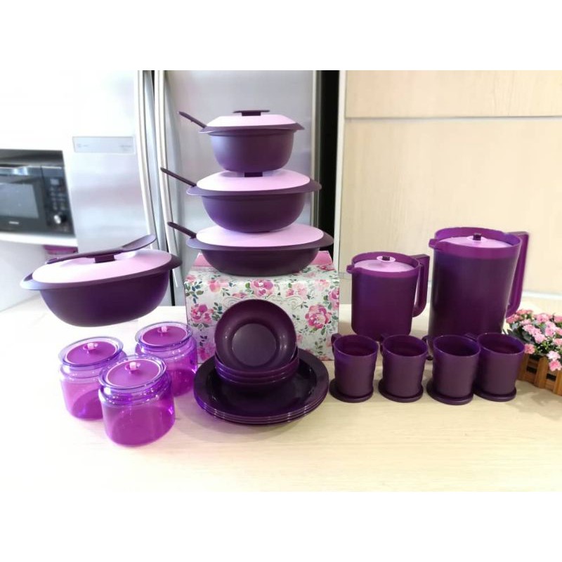 [TUPPERWARE] Purple Royale Serving Set Bekas hidangan | Shopee Malaysia