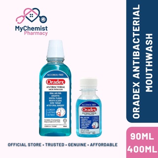 Oradex Antibacterial Mouthwash 90ML & 400ML (Blue) | Shopee Malaysia