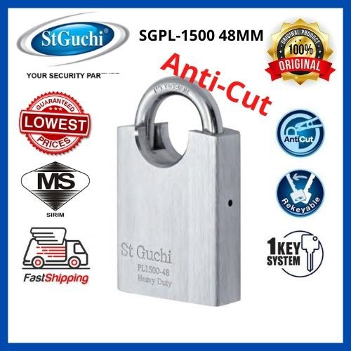 St Guchi SGPL-1500 48mm Heavy Duty Padlock / Anti-Cut / Sirim | Shopee ...