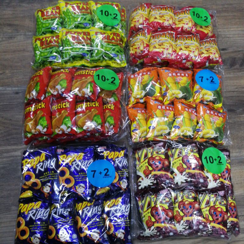 snacks = makanan ringan 7+2 / 10+2 / romatik/ power bean/ roasted ...