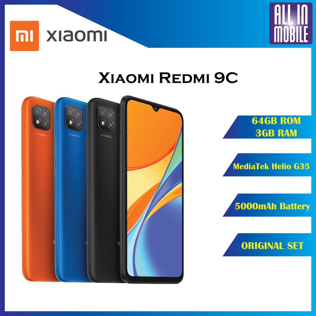 Xiaomi Redmi 9C [128GB ROM+4GB RAM / 64GB ROM+3GB RAM] Original Set | Shopee Malaysia
