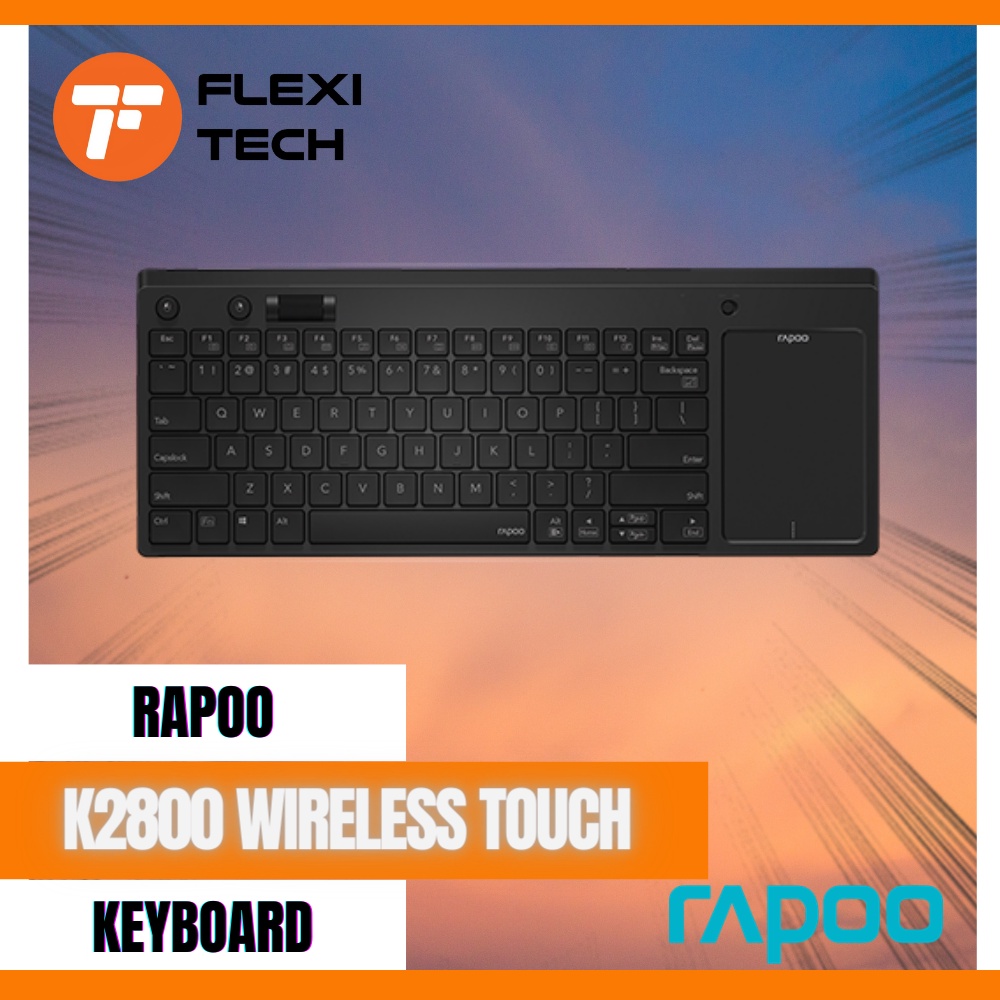 Flexi Tech Rapoo K2800 Wireless Touch keyboard-Black 2.4 GHz | Shopee Malaysia