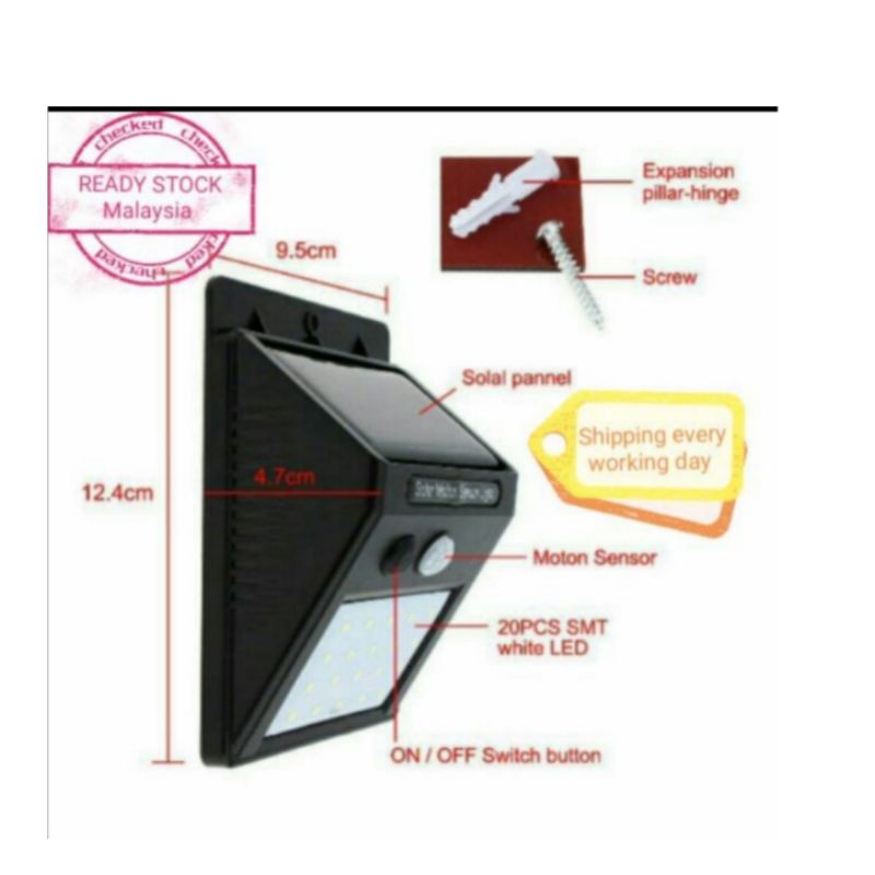 Lampu Sportlight Solar (with Sensor) | Shopee Malaysia