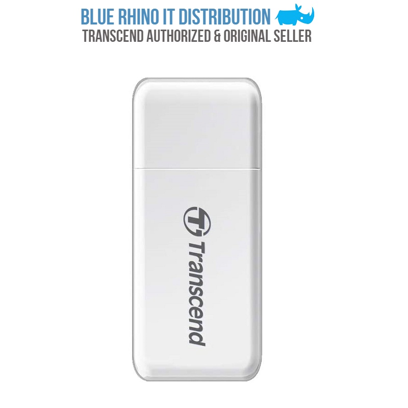 Transcend RDF5 USB Card Reader for SD/ MicroSD Card - White (TS-RDF5W ...