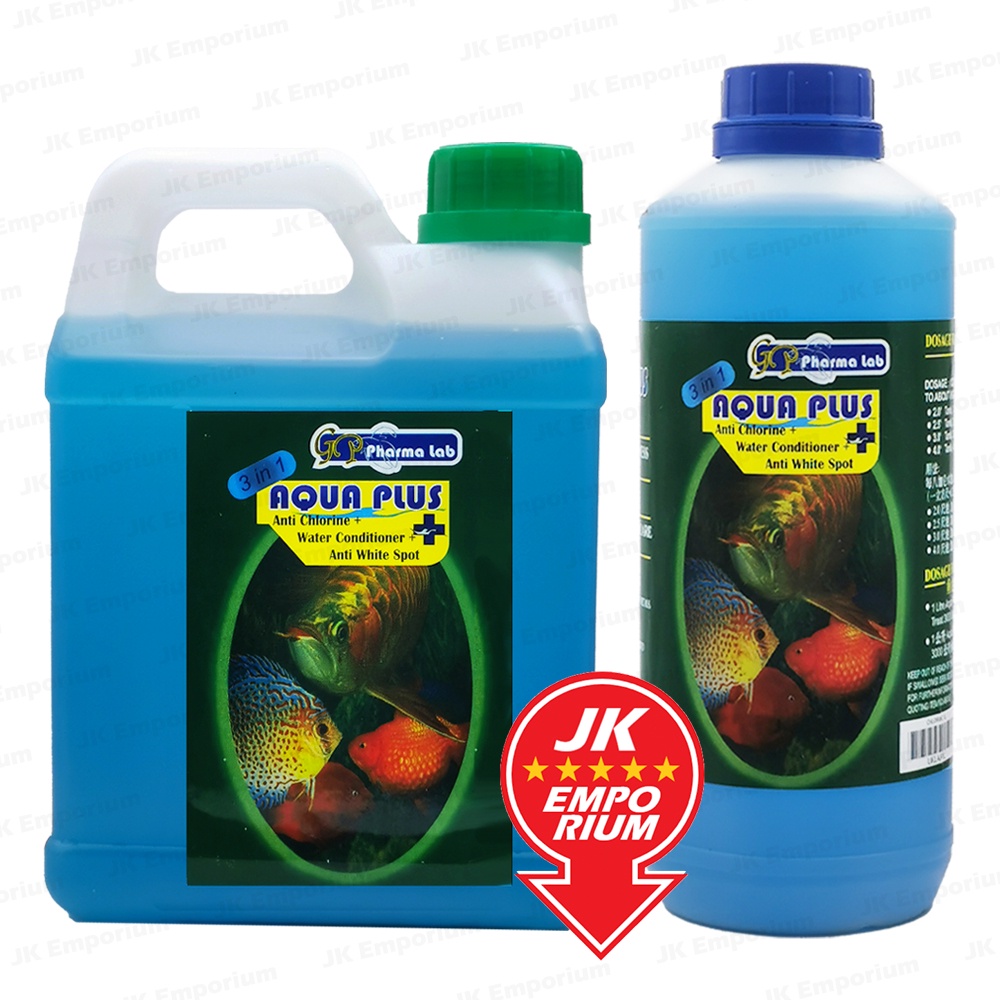 Pharma Lab Aqua Plus 3 in 1 Anti Chlorine Anti Klorin Aquarium Akuarium ...