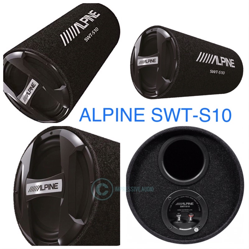 Alpine SWT-S10 1200W Max (250W RMS) Single 10" Sealed Subwoofer ...