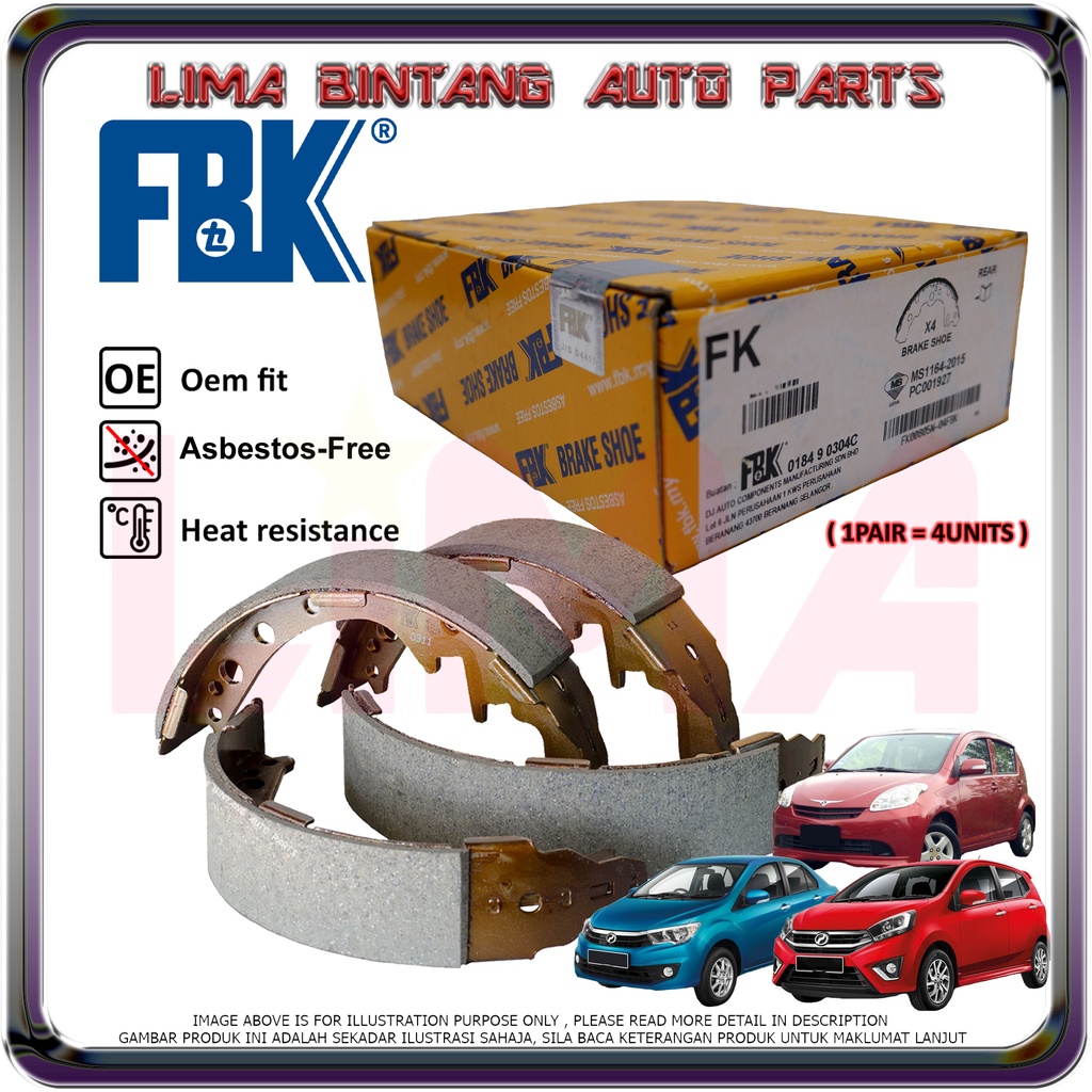 Perodua Myvi Old , Axia , Bezza Rear Brake Drum Shoe , Brake Lining ...