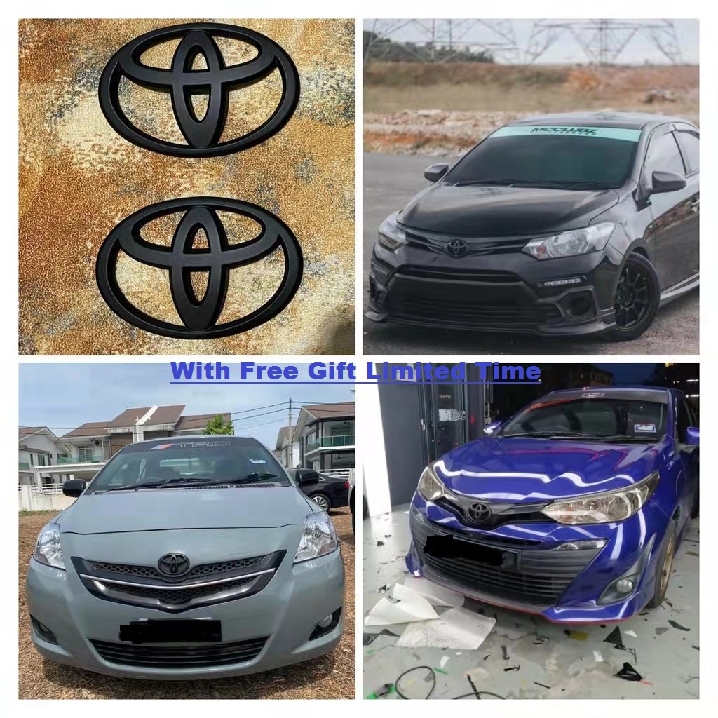 ALL TOYOTA VIOS MODEL MATTE BLACK EMBLEM LOGO | Shopee Malaysia