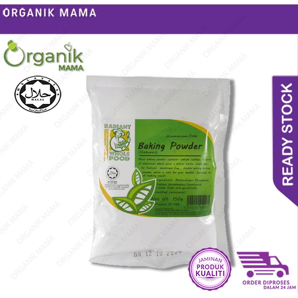 RADIANT Baking Powder, Natural (Aluminum Free) (150gm) | Shopee Malaysia