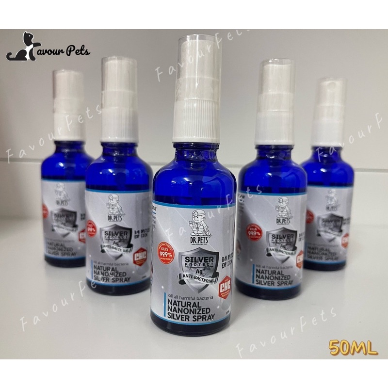 DR PETS NATURAL NANONIZED SILVER SPRAY / FUNGUS WOUND INFECTIONS HEALING SPRAY/ 50ML/ FOR CAT ...