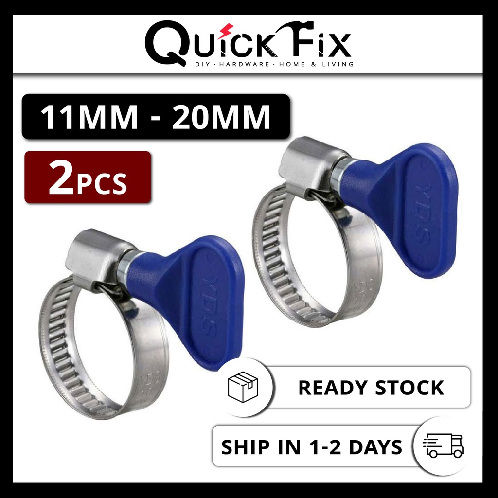 QuickFix [2 PCS] Garden Water Hose Pipe Clip Rotatable Iron Butterfly ...