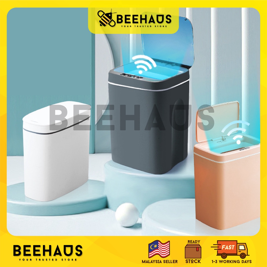 BEEHAUS Smart Sensor Dustbin | Automatic Touchless Trash Bin Rubbish Bin Trash Can Electric ...