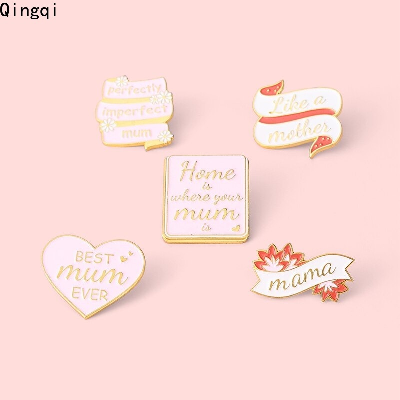 Creative Mama Enamel Pins Perfect Mum Brooch Badge Cartoon Jewelry ...