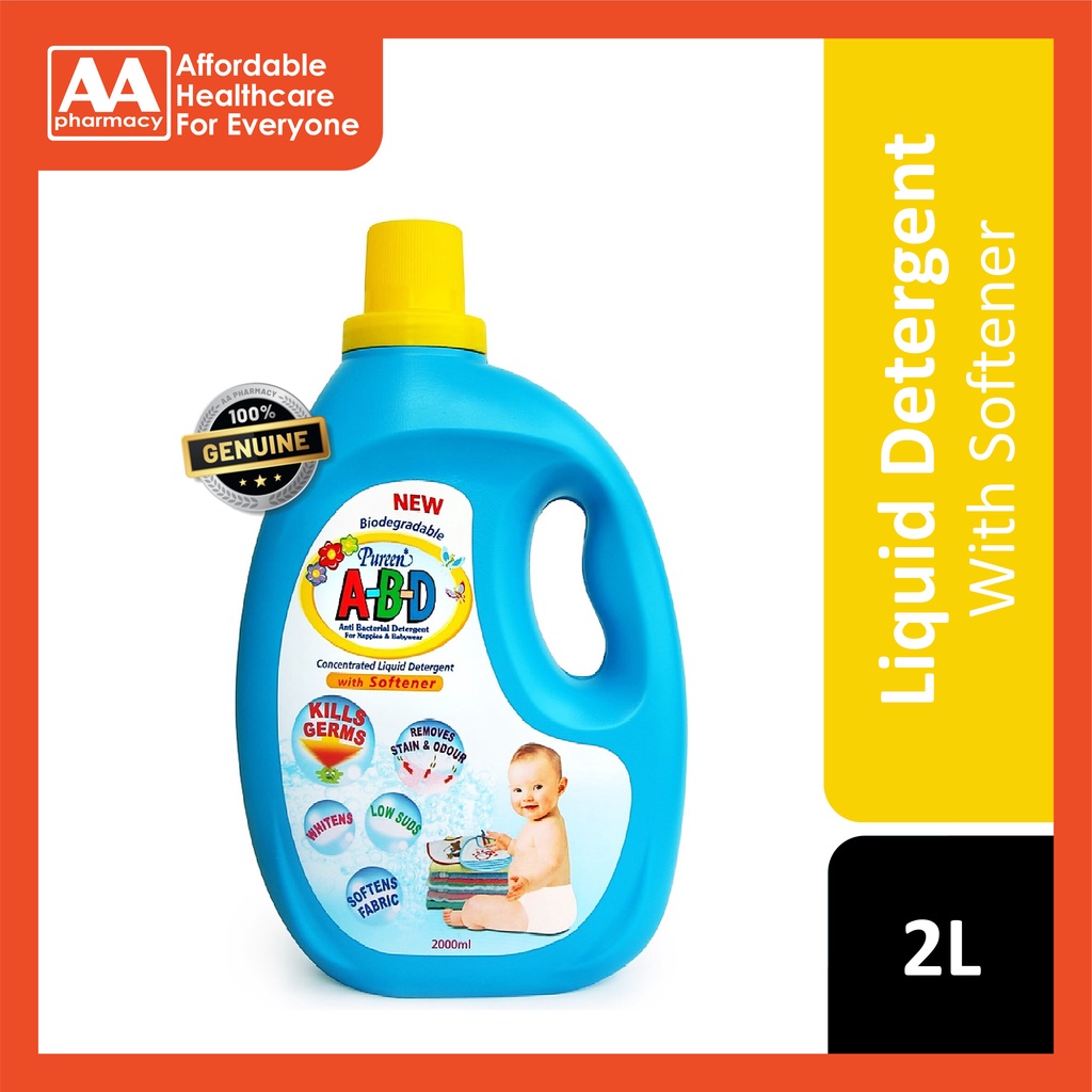 PUREEN ANTI-BACTERIAL DETERGENT LIQUID WITH SOFTENER 2000ML | Shopee ...