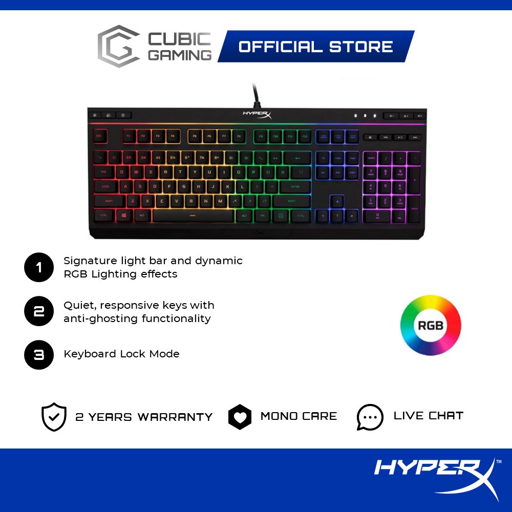 Hyperx Alloy Core Rgb Membrane Gaming Keyboard Hx Kb5me2 Us Shopee