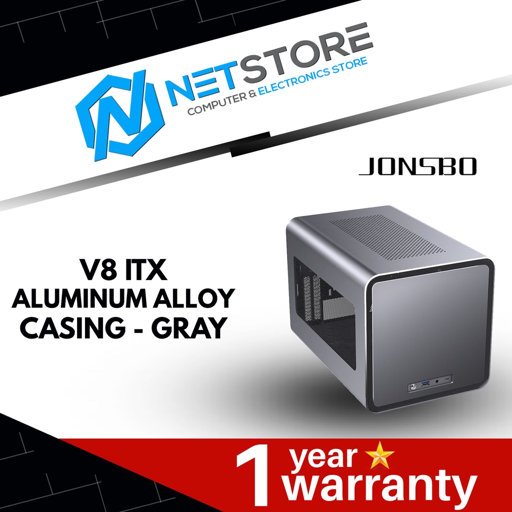 JONSBO V8 ITX ALUMINUM ALLOY CASING - GRAY - J-CA-V8-GRY | Shopee Malaysia
