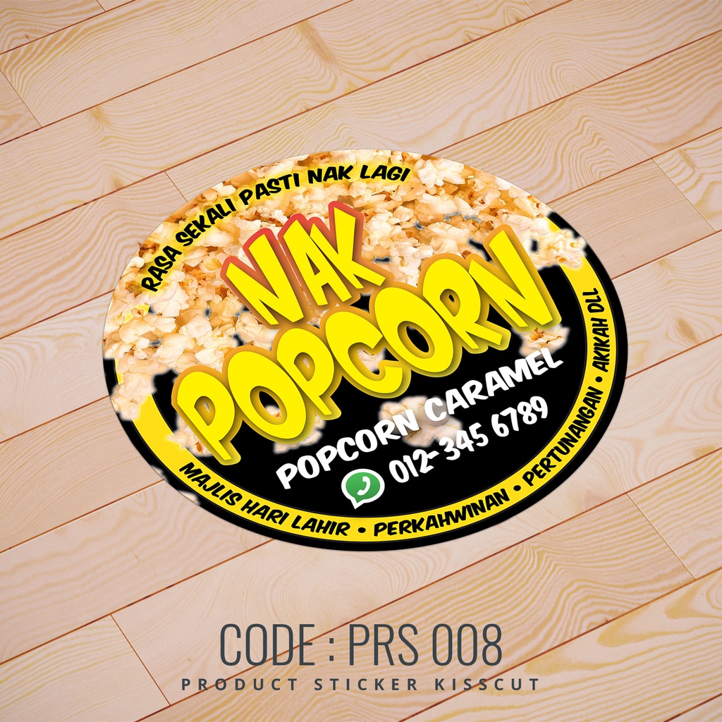 Stiker Popcorn Stiker Makanan Bertih Jagung | Shopee Malaysia