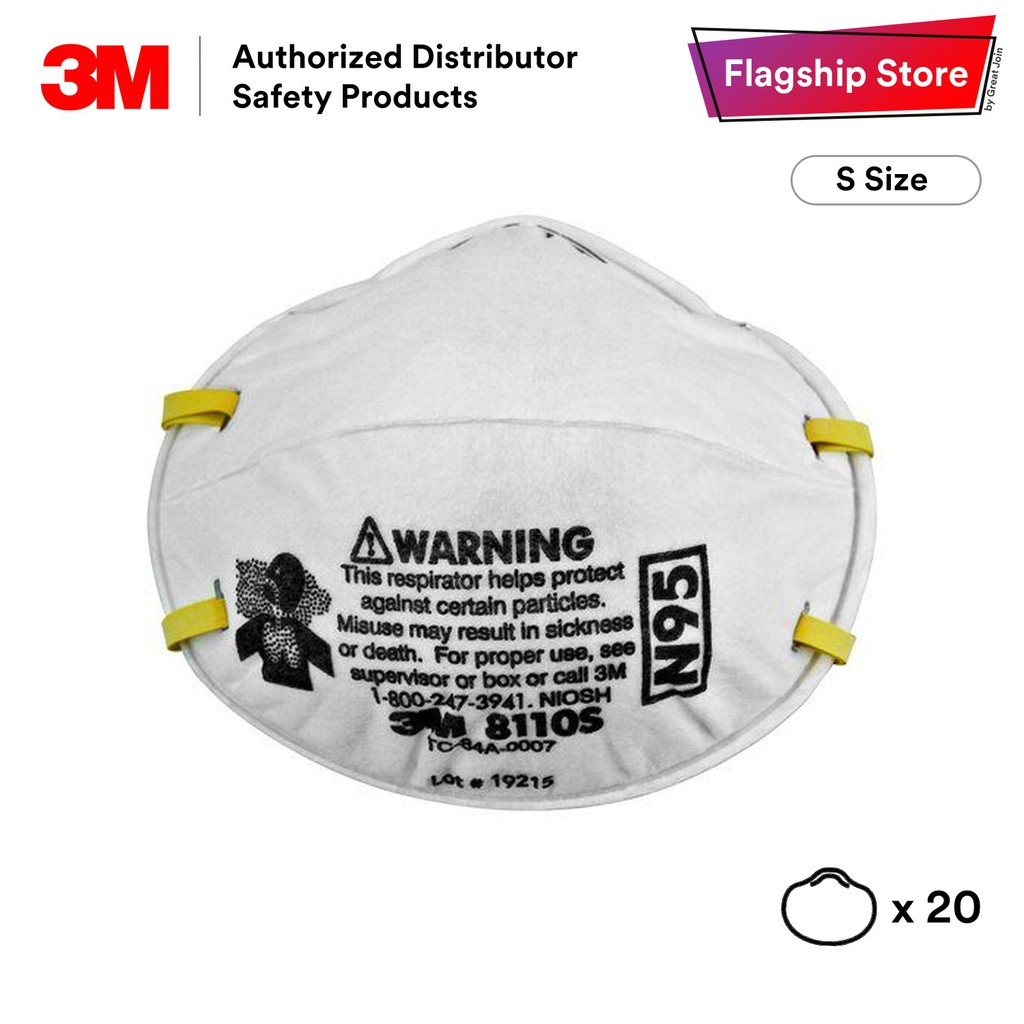 3M 8110S N95 Particulate Disposable Respirator - Small Size [20 pcs/box ...