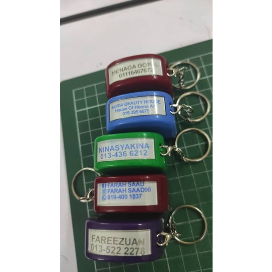 POCKET PORTABLE Keychain Stamp - Cop nama - Nombor Fon | Shopee Malaysia