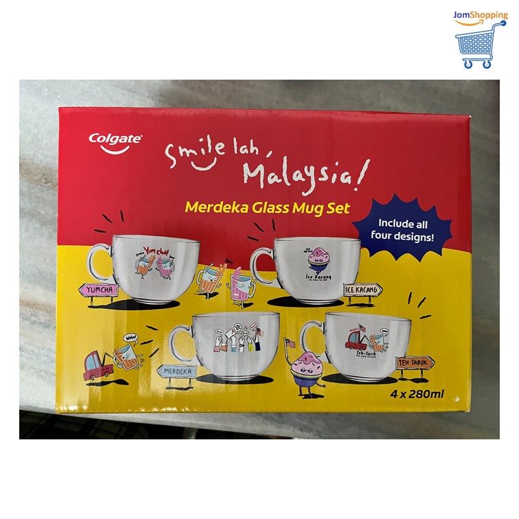 Colgate Merdeka Glass Mug - Full Set (Limited Edition) | Shopee Malaysia