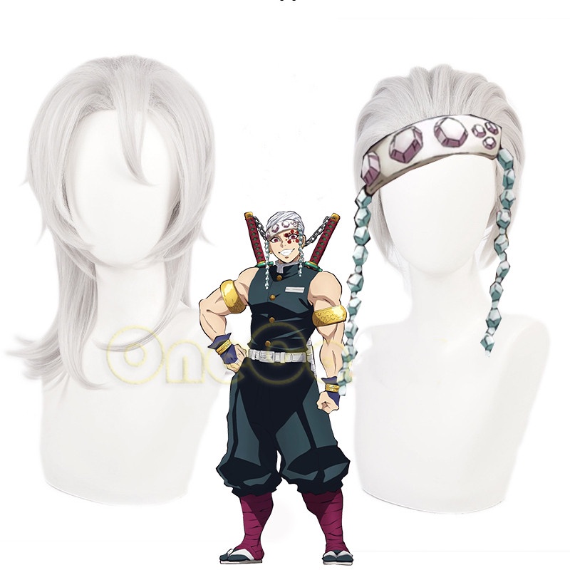 New Hot Kimetsu no Yaiba Uzui Tengen Cosplay Wig Demon Slayer Short ...