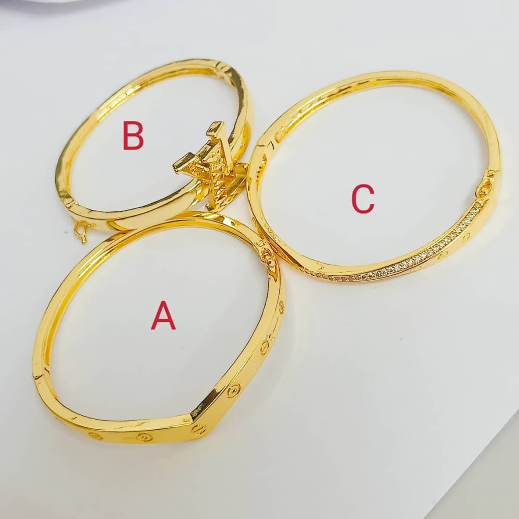 Bangle Gelang Emas Bangkok GOLD PLATED | Shopee Malaysia