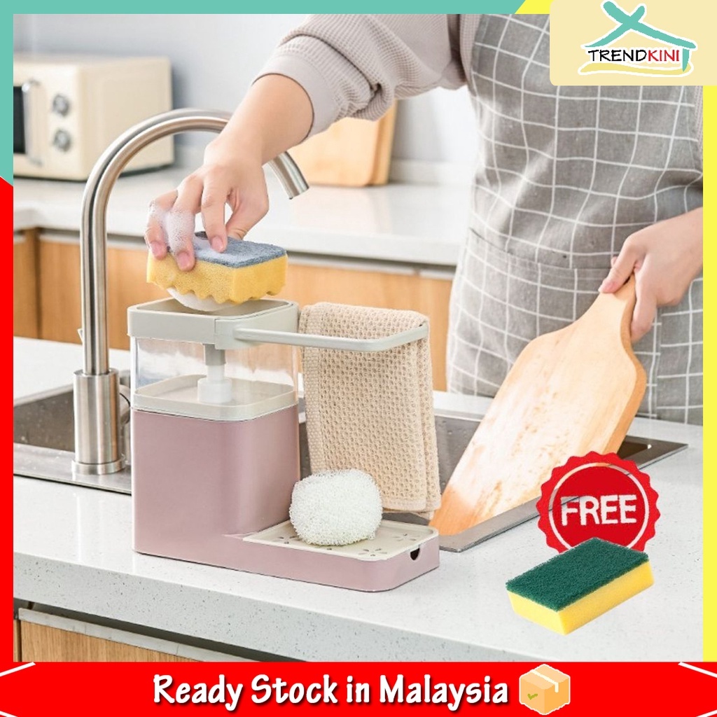 Bekas Pencuci Sabun Pinggan / 3 in 1 Soap dispenser(KW-0008) | Shopee ...