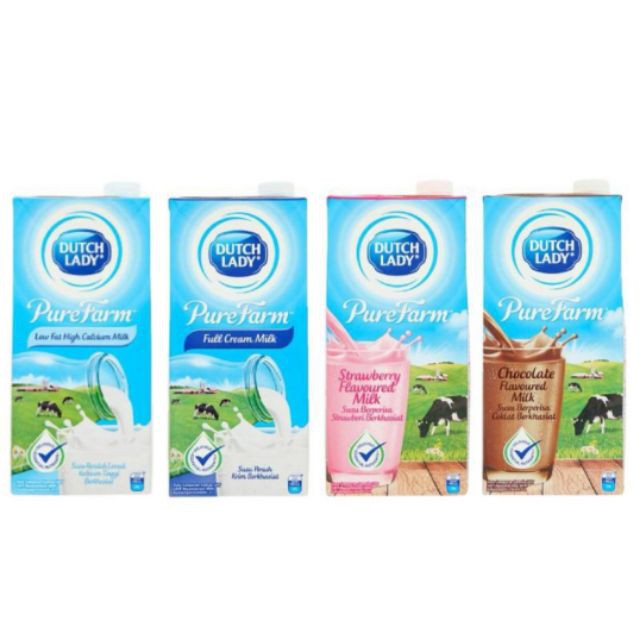 Dutch Lady PureFarm 1L ( CHOCOLATE, STRAWBERRY, LOW FAT, FULL CREAM) | Shopee Malaysia