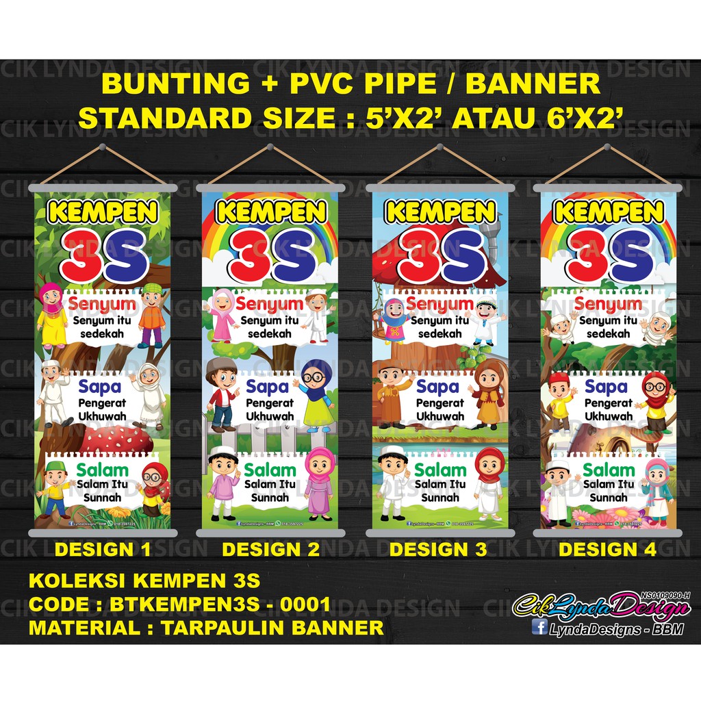 PRE-ORDER - BUNTING + PVC PIPE - KEMPEN 3S (SEKOLAH) | Shopee Malaysia