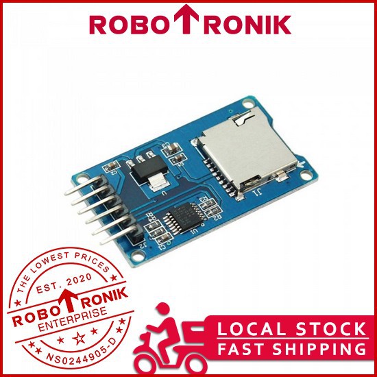 Micro SD Card Slot Module, SPI Serial Peripheral Interface - Compatible ...
