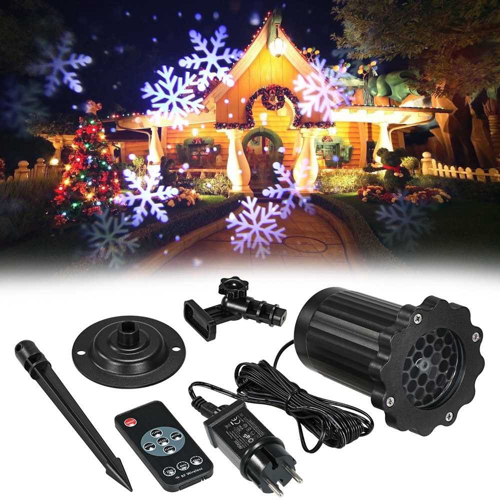 Projection Light Animated Led Projector White Snowflake Projector ...
