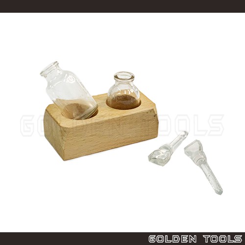 Two Round Bottom Flasks Acid Bottle Set With Glass Lid Stirrer And Wood ...