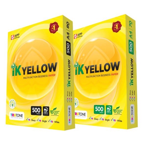 IK YELLOW A4 PAPER 70GSM/80GSM 450 SHEET/ PHOTOCOPY/ COPY PAPER | Shopee Malaysia