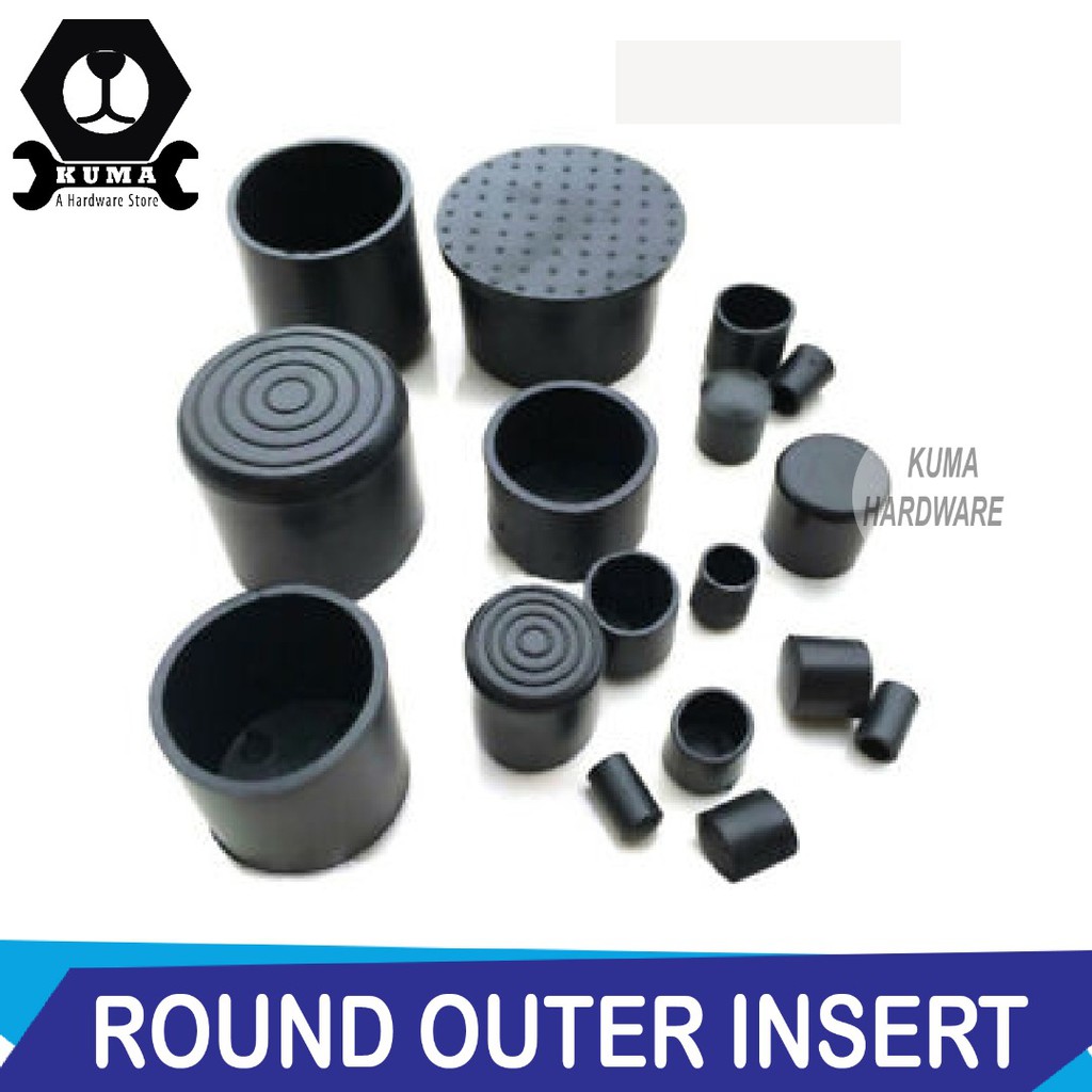 RUBBER ROUND OUTER INSERT RUBBER BLACK CHAIR LEG | Shopee Malaysia