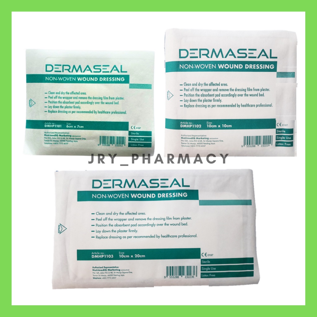 DERMASEAL NON-WOVEN WOUND DRESSING 1 PIECE: 10CM X 20CM OR 10CM X 10CM ...