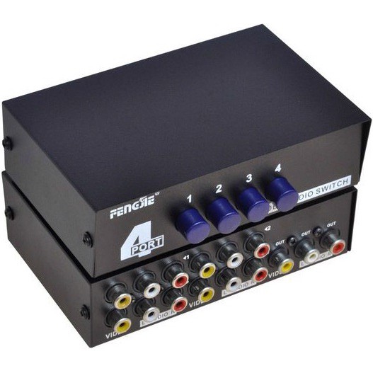 4in1out Manual AV Audio Video RCA Switch Selector Splitter for ...