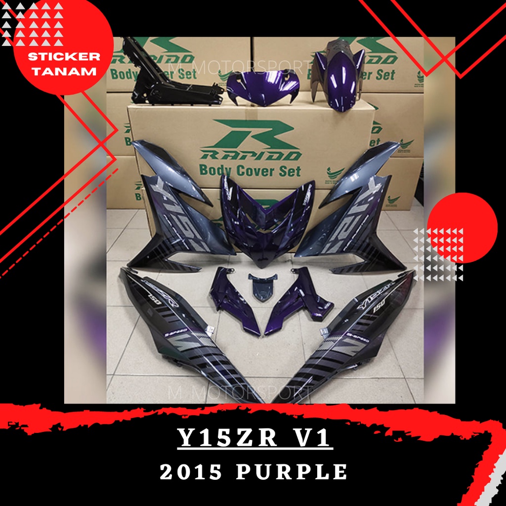 RAPIDO COVER SET Y15ZR V1 2015 PURPLE (STICKER TANAM/AIRBRUSH) COVERSET ...