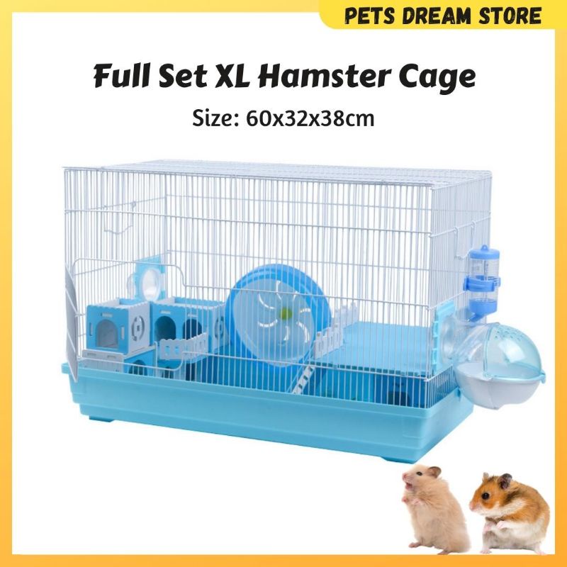 XL Hamster Cage 60x32x38cm Full Set 17cm Hamster Wheel Hamster Water ...