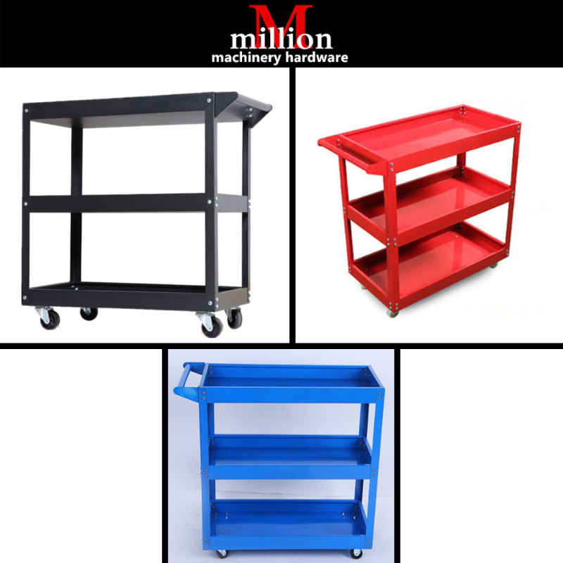 millionhardware - H/D Red Blue Black 3 Layer Service Cart Tools Cart ...