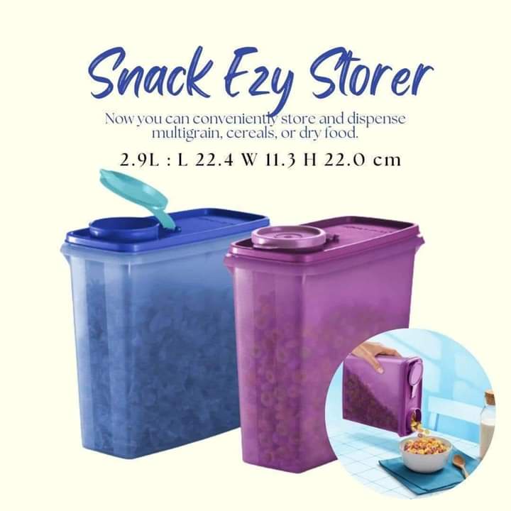 Tupperware Snack Ez Storer 2.9L Ezy Snack Bekas Cereal Bijirin Coco ...