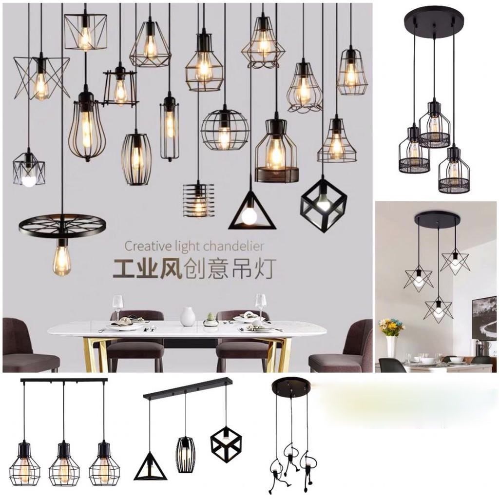 Loft Pendant Light Retro Ceiling Lamp Nordic Design Lampu Gantung Lampu ...