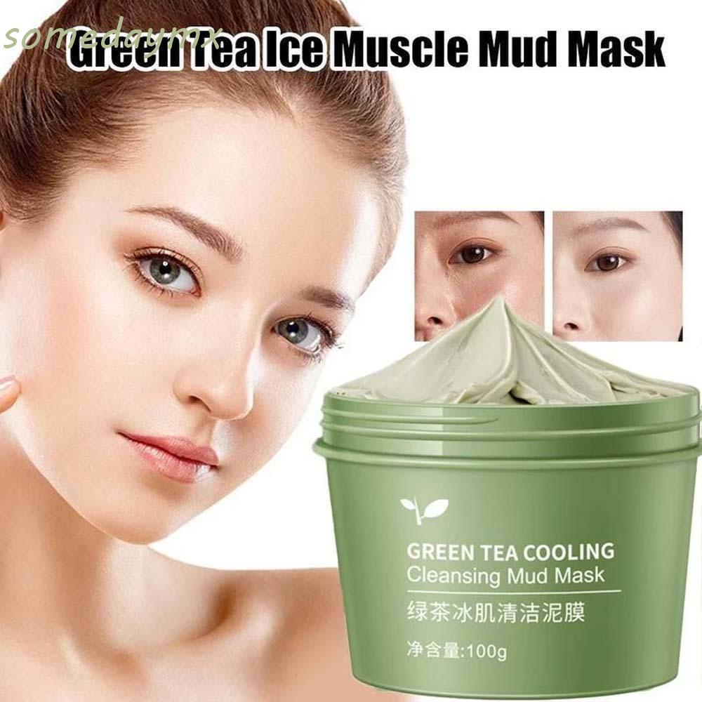 SOMEDAYMX 100g Cream Essence Face Skin Care Green Tea Ice Muscle Mud ...