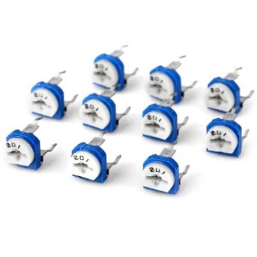 DIY HORIZONTAL 201 200 OHM ADJUSTABLE RESISTORS ( 0.1W 50V / 10PCS ...